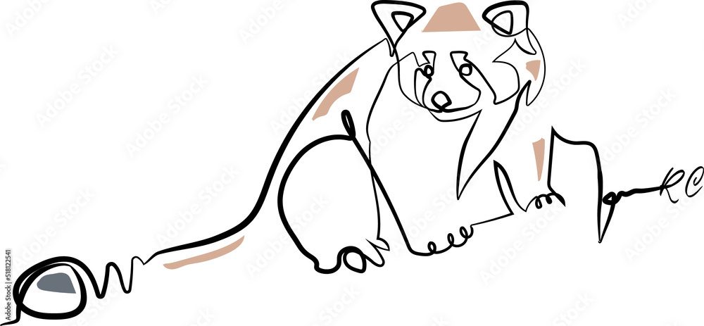 Continuous one line drawing art: Red Panda is now officially listed as ...