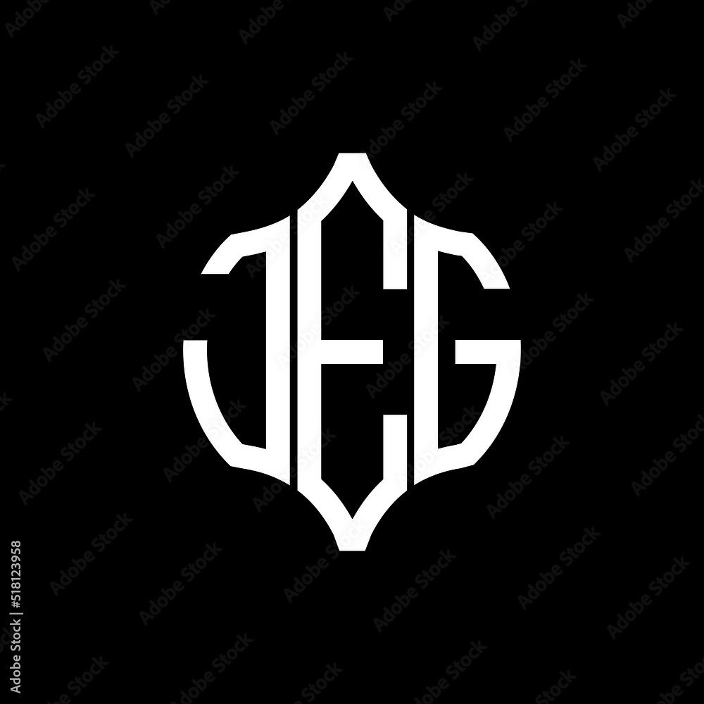JEG letter logo. JEG best black background vector image. JEG Monogram ...