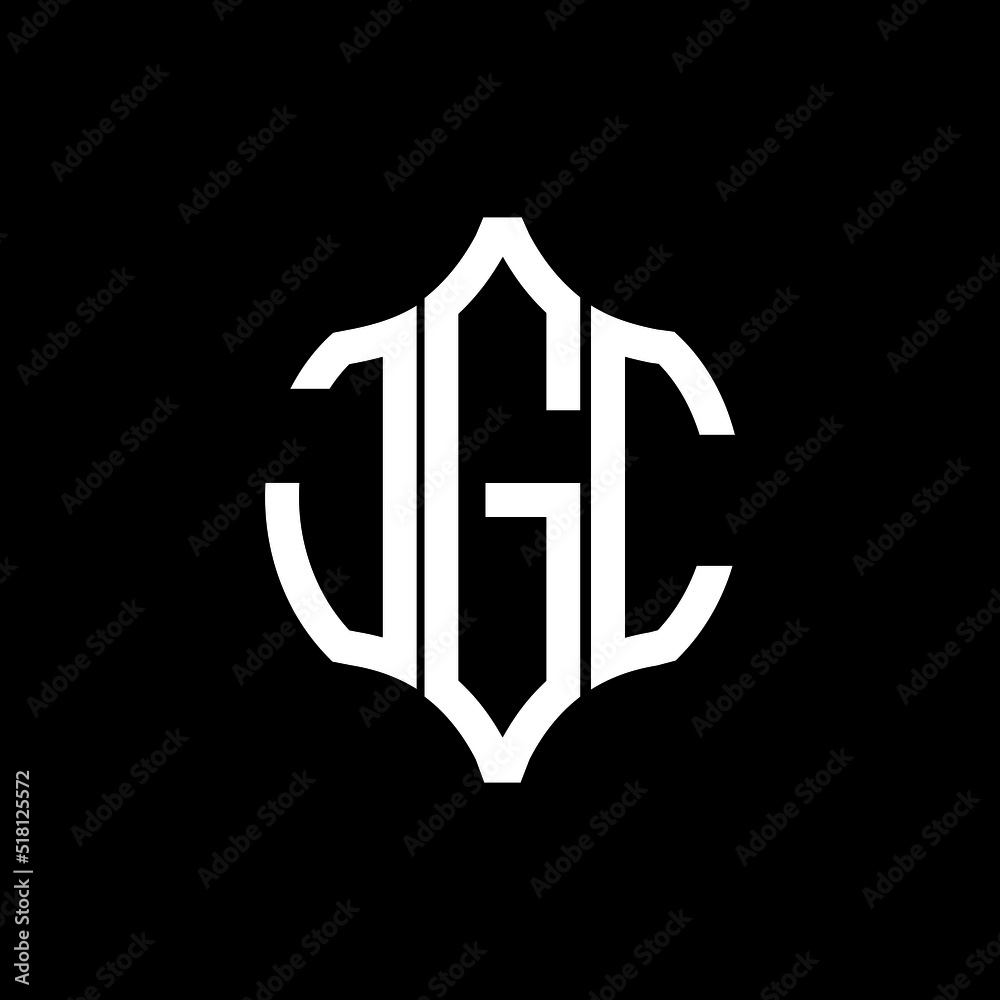 JGC letter logo. JGC best black background vector image. JGC Monogram ...