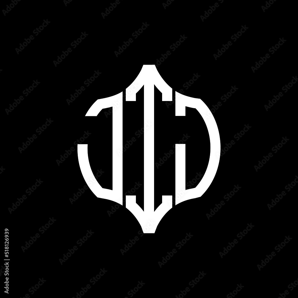 JIJ letter logo. JIJ best black background vector image. JIJ Monogram ...