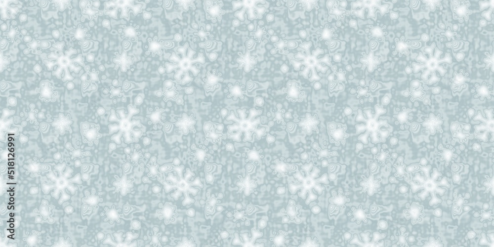 Soft ice blue snow flake border pattern background. Simple minimal ...