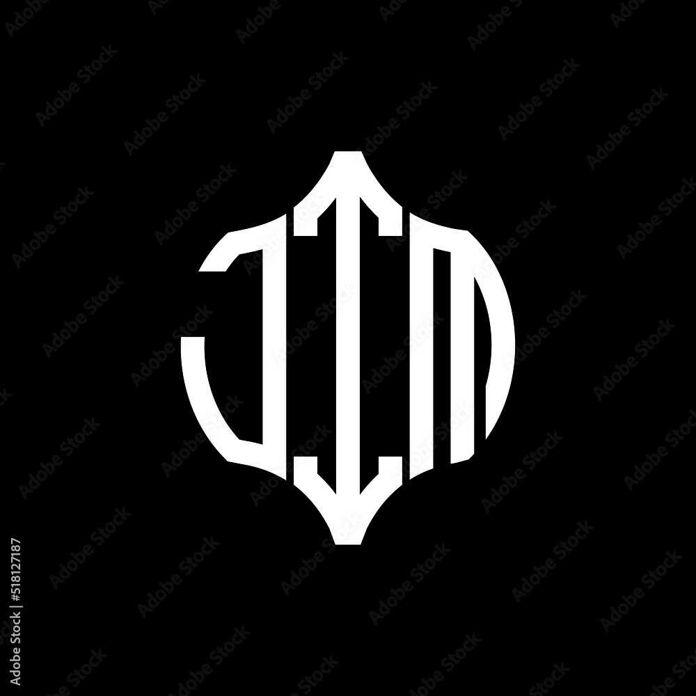 JIM letter logo. JIM best black background vector image. JIM Monogram ...