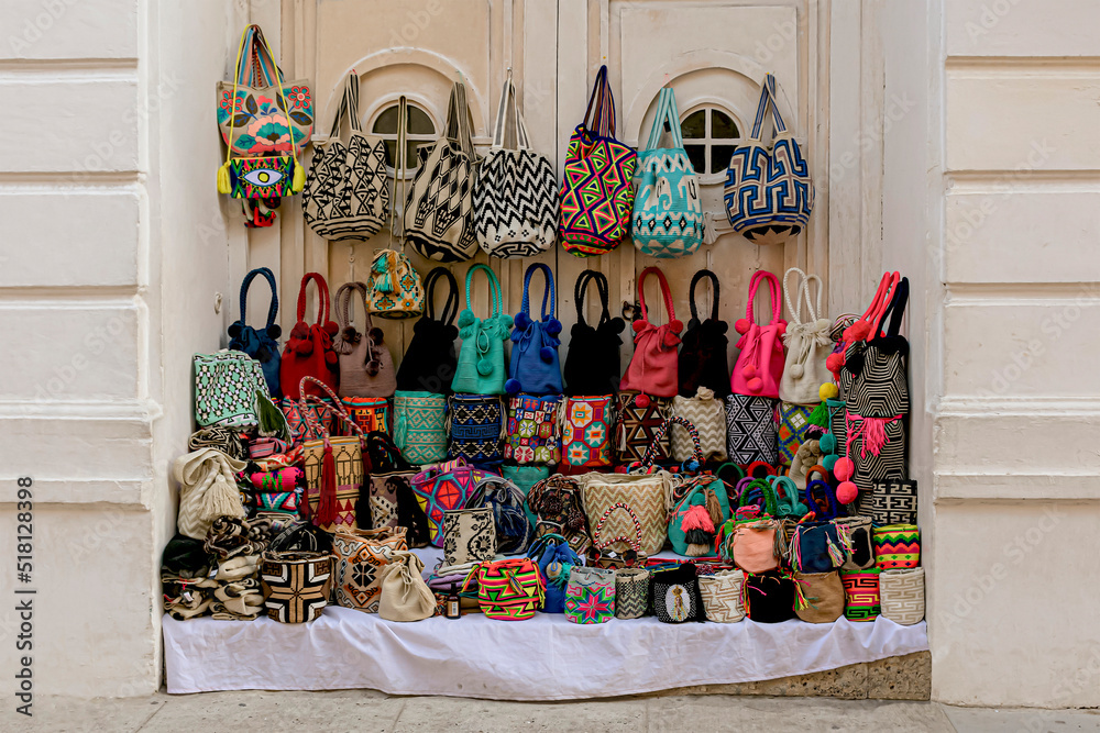 Typical bags and crafts from some indigenous regions of Colombia. Stock ...