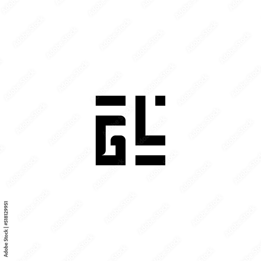 GL retro logo design initial concept high quality logo design Stock ...