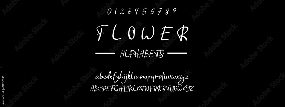 FLOWER ,Sports minimal tech font letter set. Luxury vector typeface for ...
