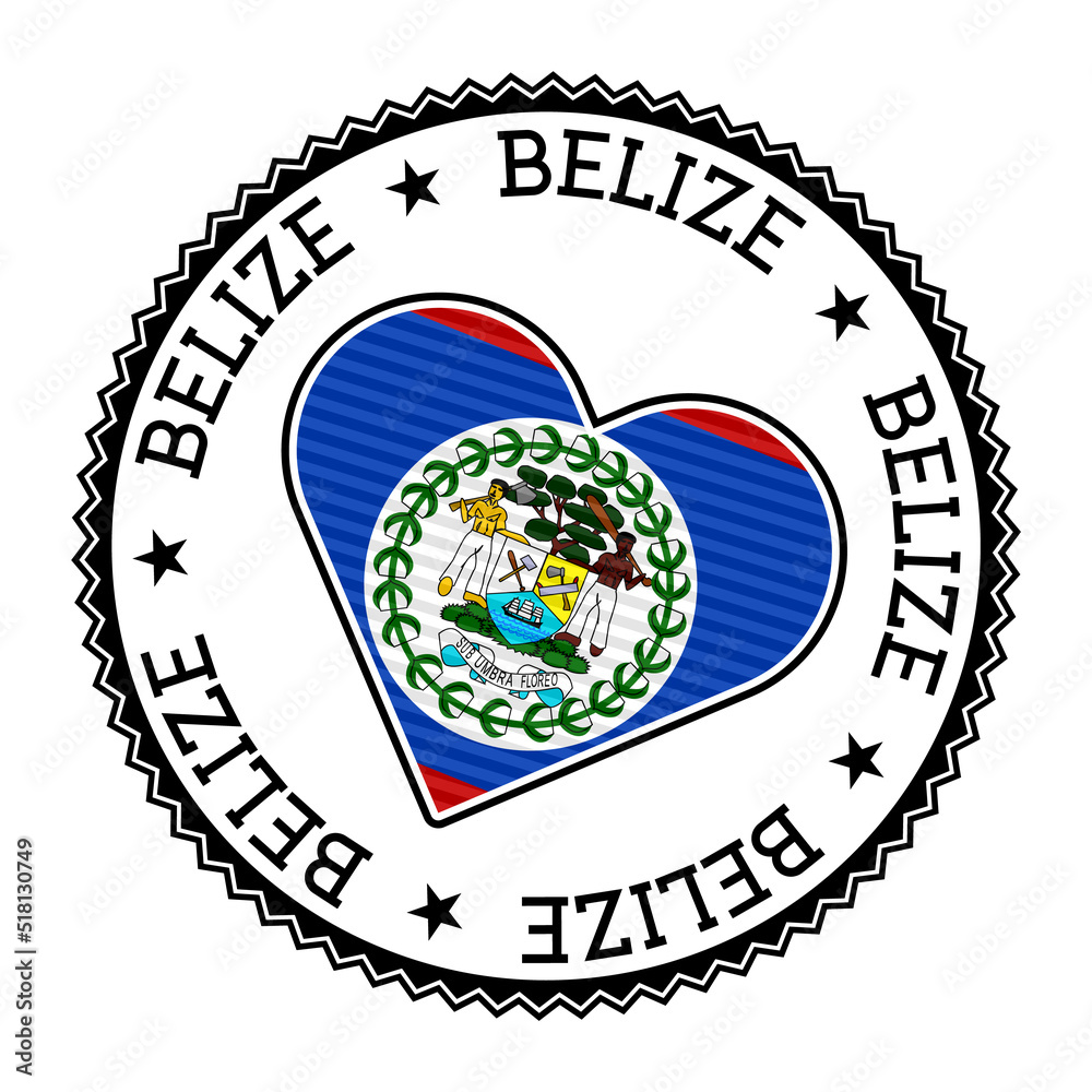 Belize heart badge. Vector logo of Belize stylish Vector illustration ...