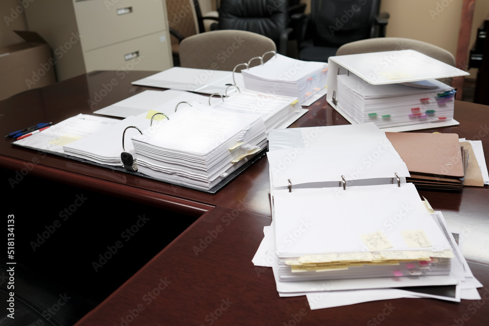 Office Binders of Papers or Files for Organizing in Business Stock ...