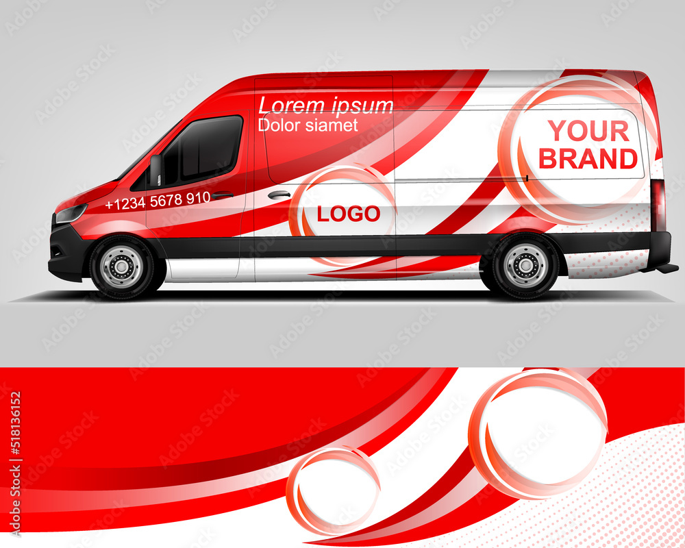 car wrap design. simple lines with abstract background vector concept ...