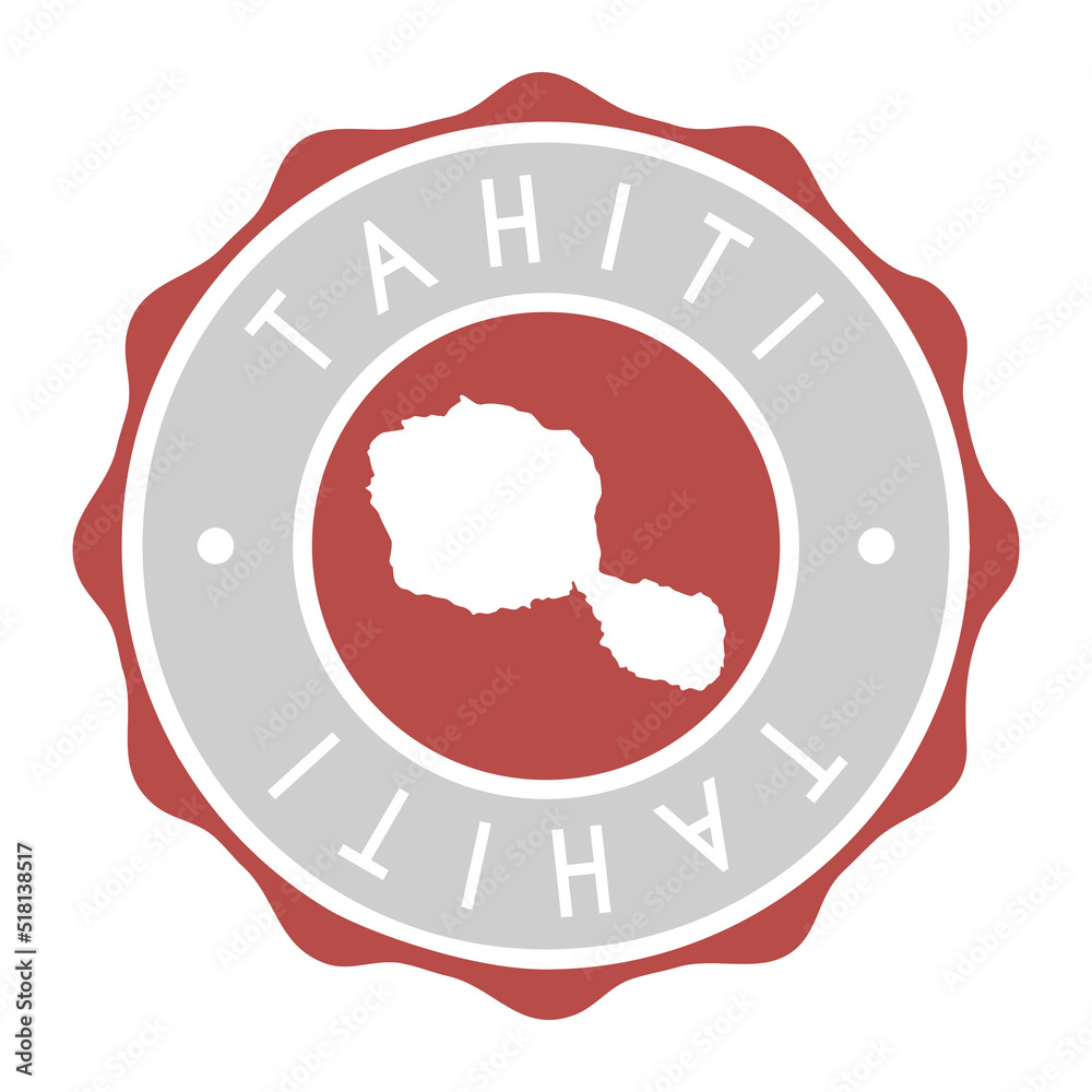 Tahiti, French Polynesia Badge Map Vector Seal Vector Sign. National ...