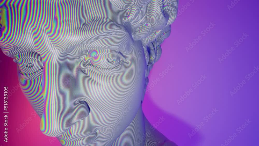 antique statue head of david close up with the effect of an old ...