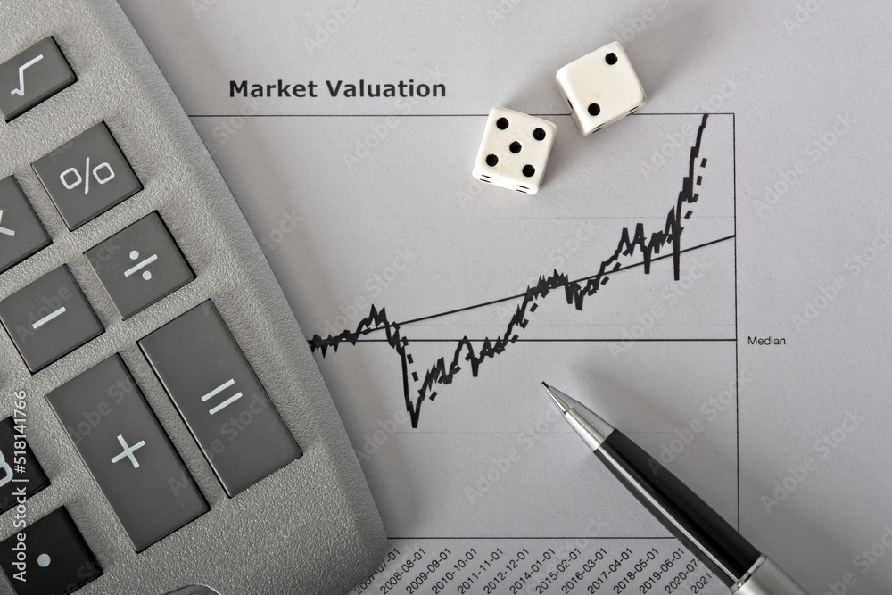 Stock market and economy growth and volatility concept with chart of ...