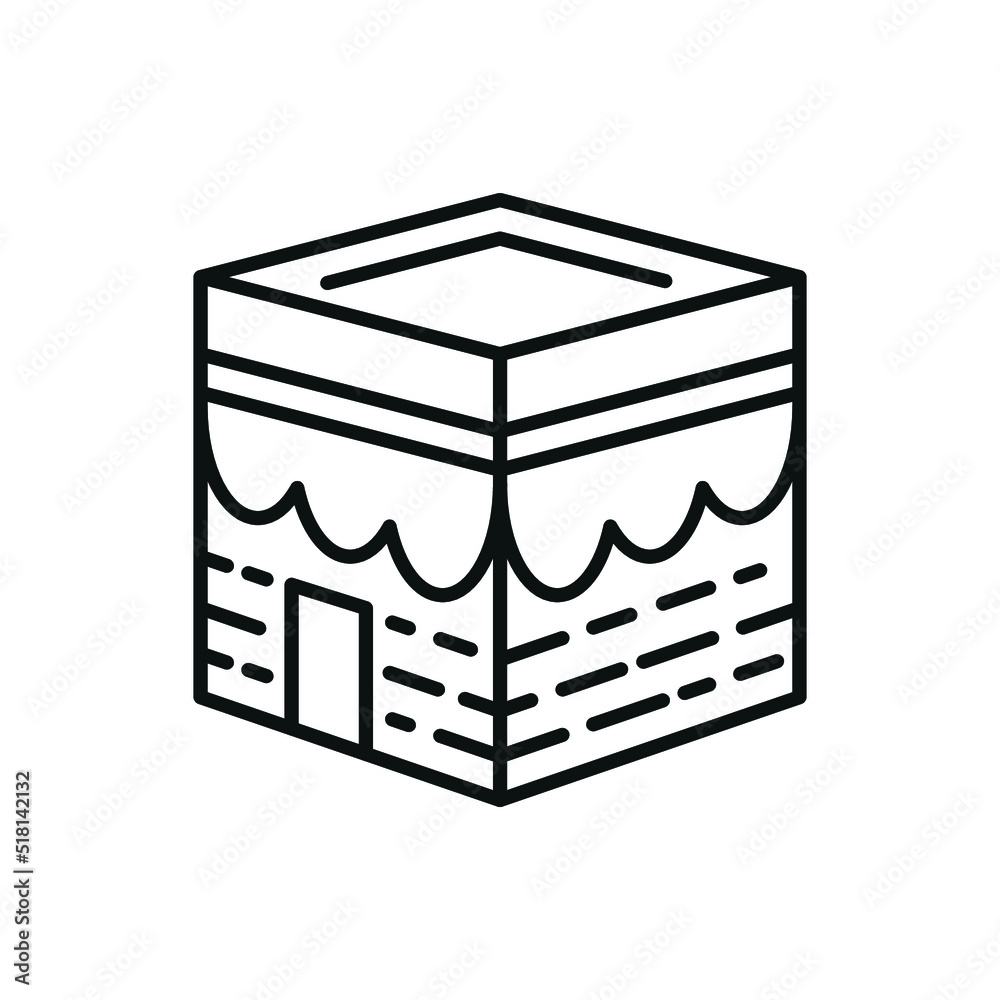kaaba mecca outline icon - editable stroke Stock Vector | Adobe Stock