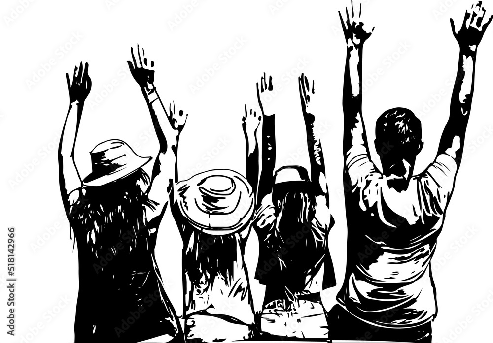 Vecteur Stock Silhouette of back side view of trevling couple with kids ...