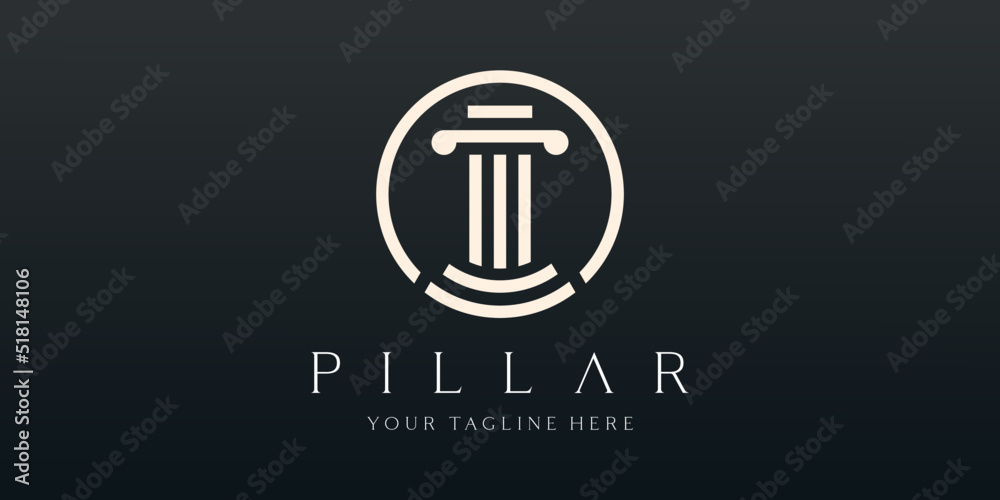 pillar vector logo and symbol template design Stock Vector | Adobe Stock