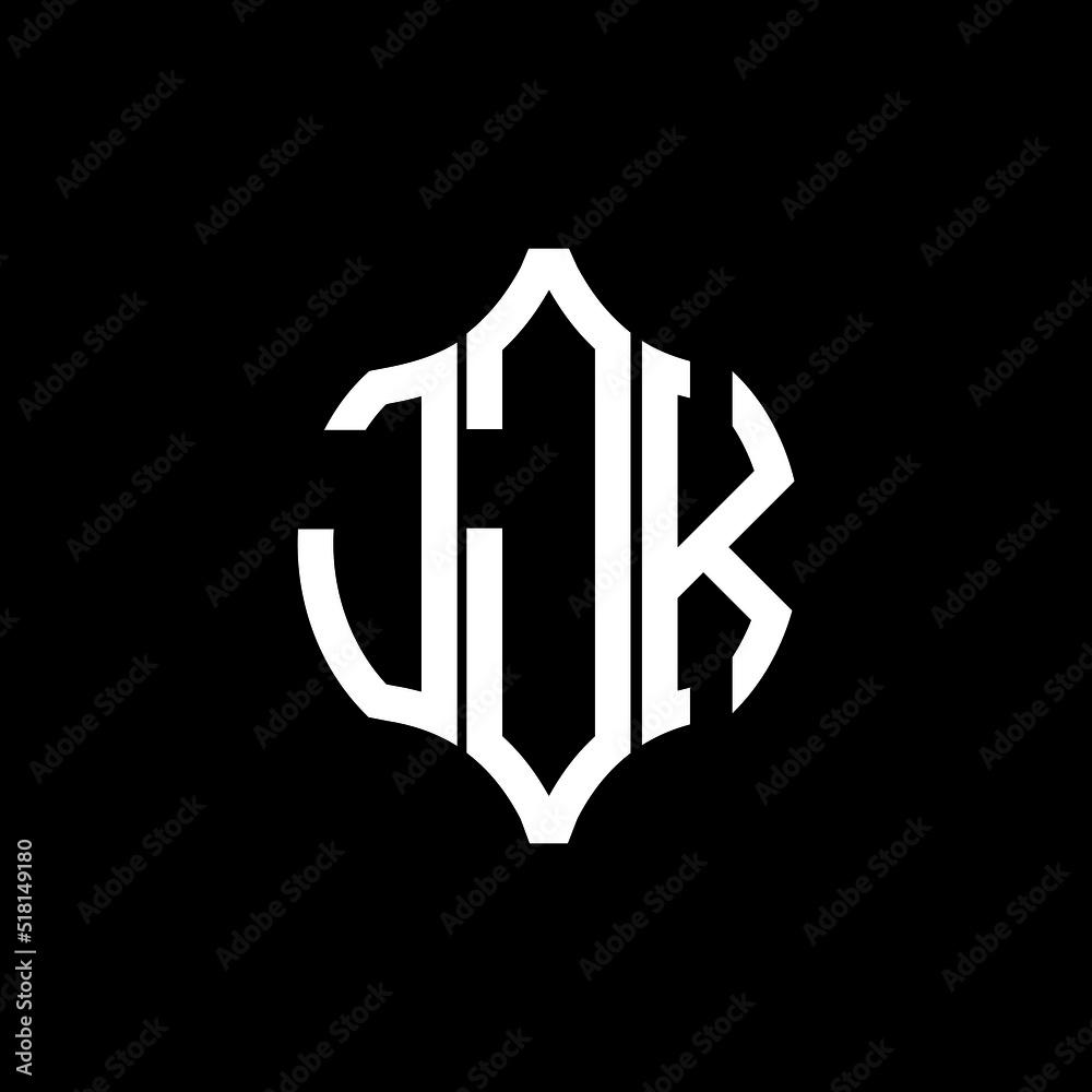 JJK letter logo. JJK best black background vector image. JJK Monogram ...