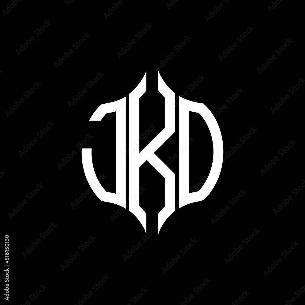 JKO letter logo. JKO best black background vector image. JKO Monogram ...