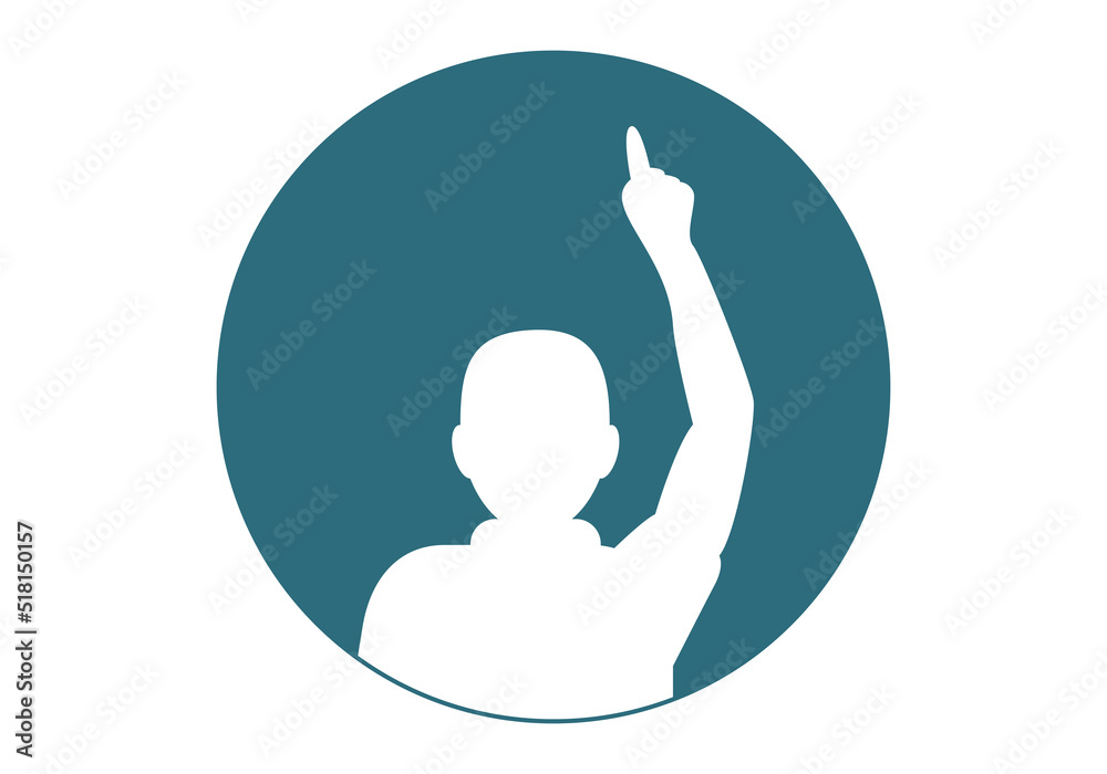 Símbolo o icono de niño levantando la mano Stock Vector | Adobe Stock