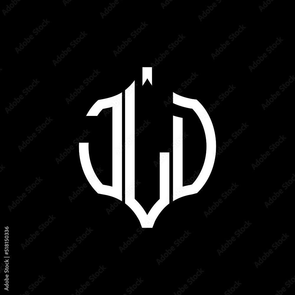 JLD letter logo. JLD best black background vector image. JLD Monogram ...