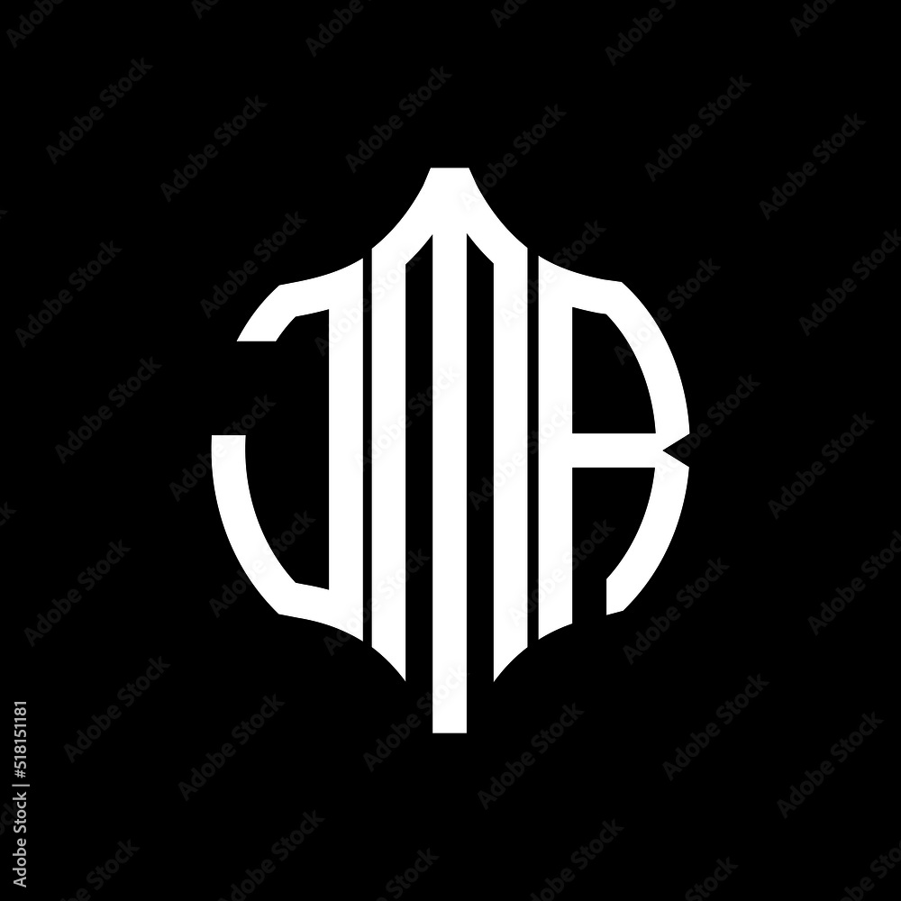 JMR letter logo. JMR best black background vector image. JMR Monogram ...