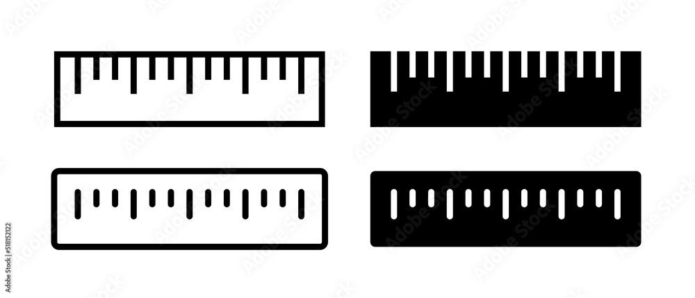 Yardstick. Measuring ruler set. Vector clipart isolated on white ...