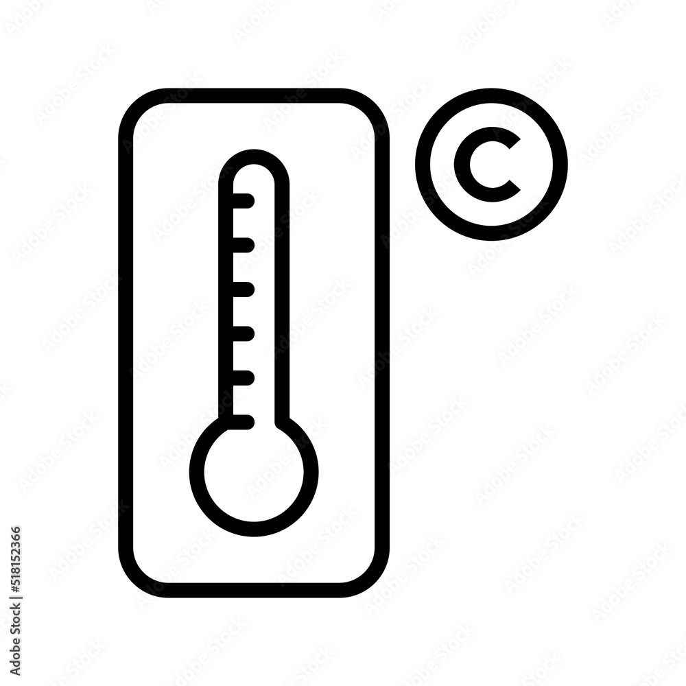 Celcius Icon. Line Art Style Design Isolated On White Background Stock ...