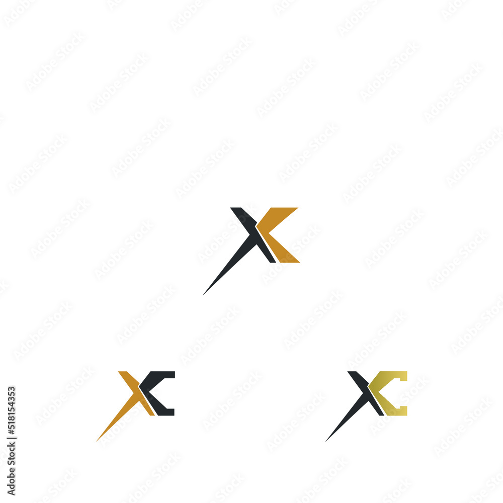 XC, CX, X AND C Abstract initial monogram letter alphabet logo design ...