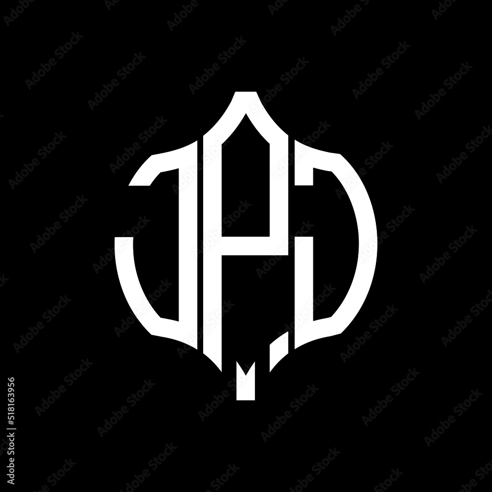 JPJ letter logo. JPJ best black background vector image. JPJ Monogram ...
