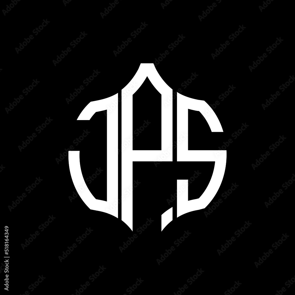 JPS letter logo. JPS best black background vector image. JPS Monogram ...