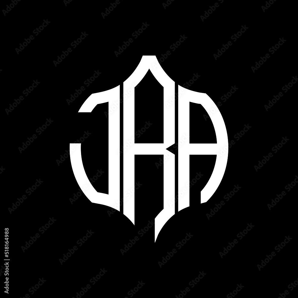 JRA letter logo. JRA best black background vector image. JRA Monogram ...