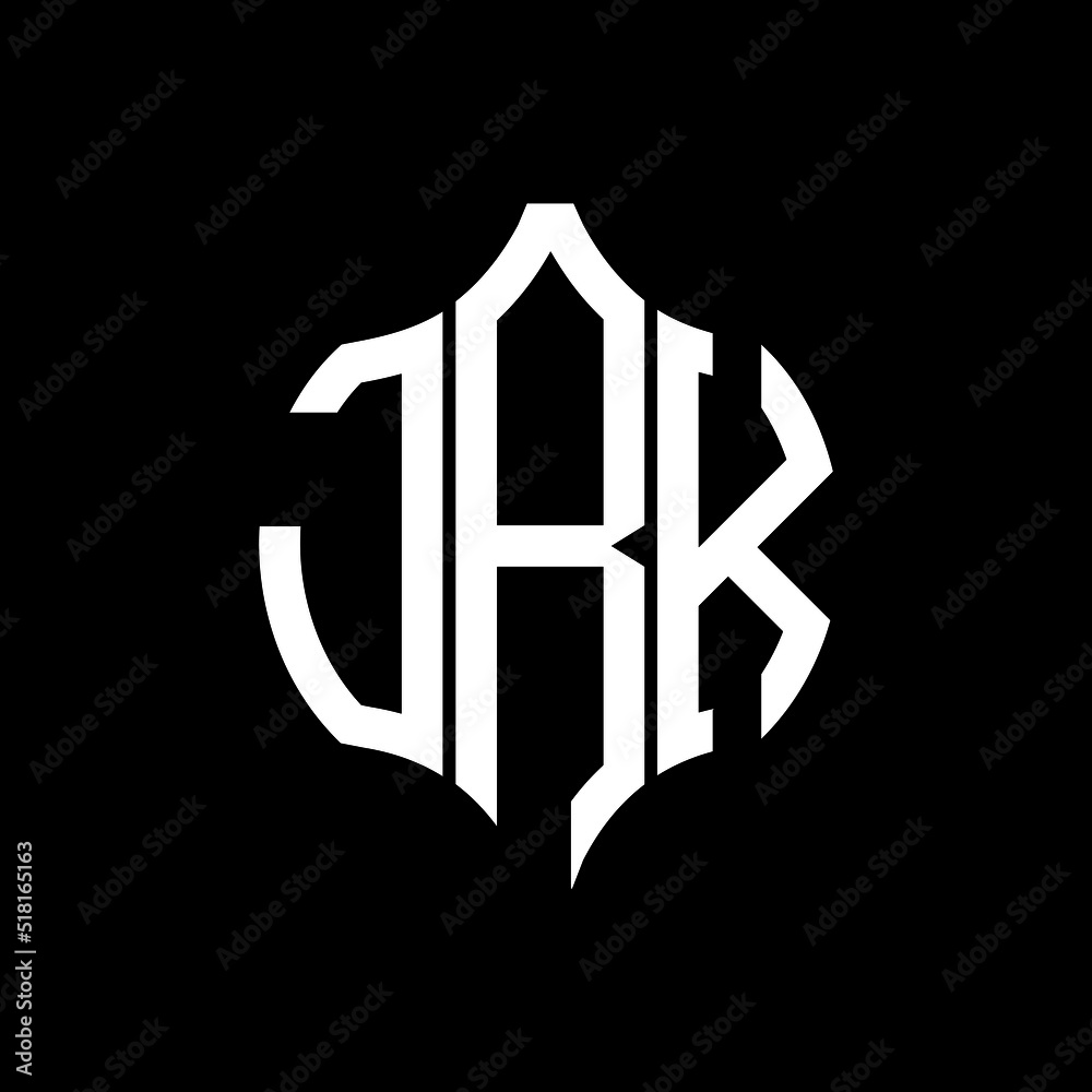 JRK letter logo. JRK best black background vector image. JRK Monogram ...