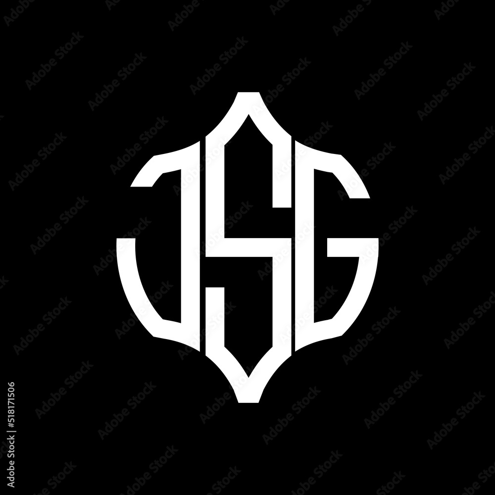 JSG letter logo. JSG best black background vector image. JSG Monogram ...