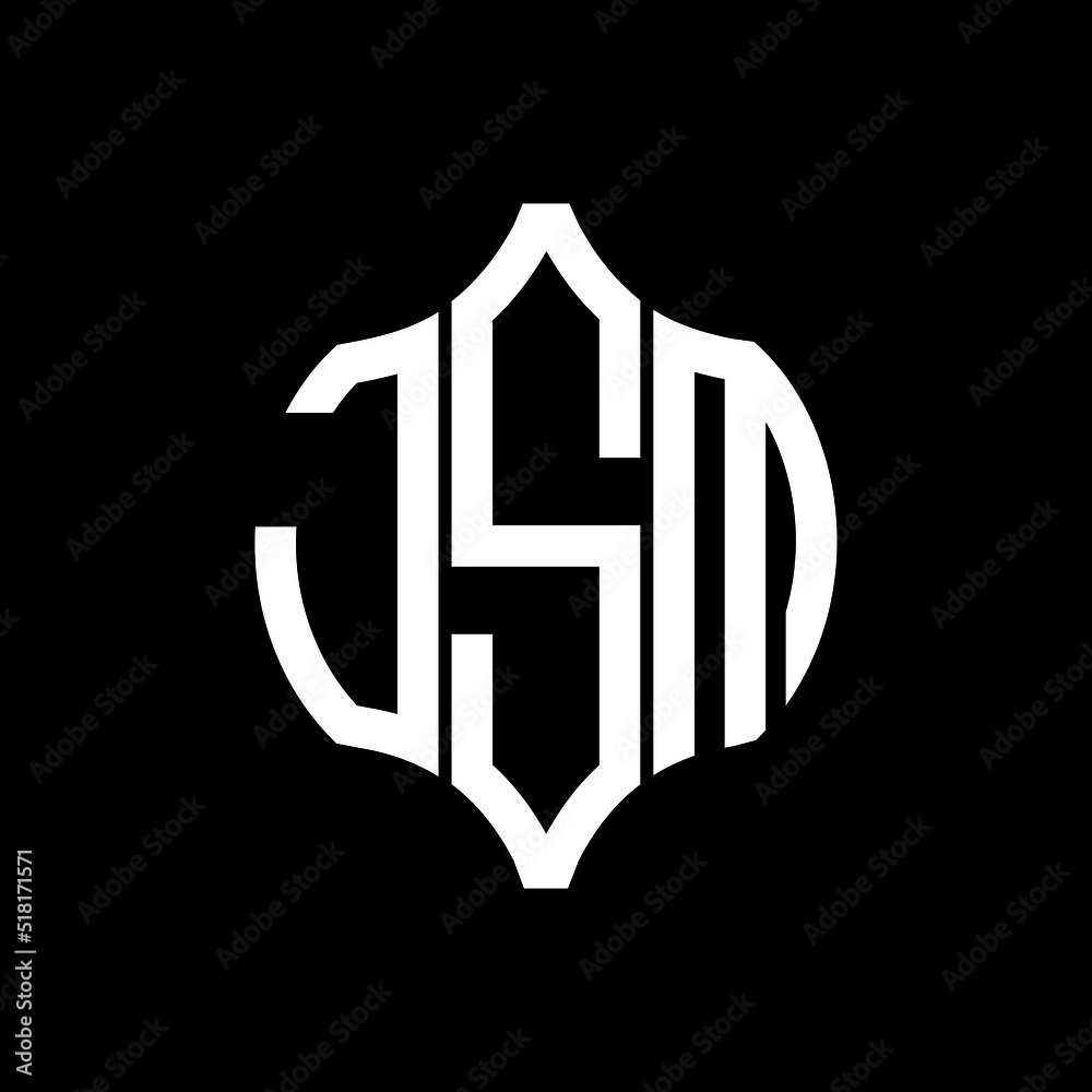 JSM letter logo. JSM best black background vector image. JSM Monogram ...