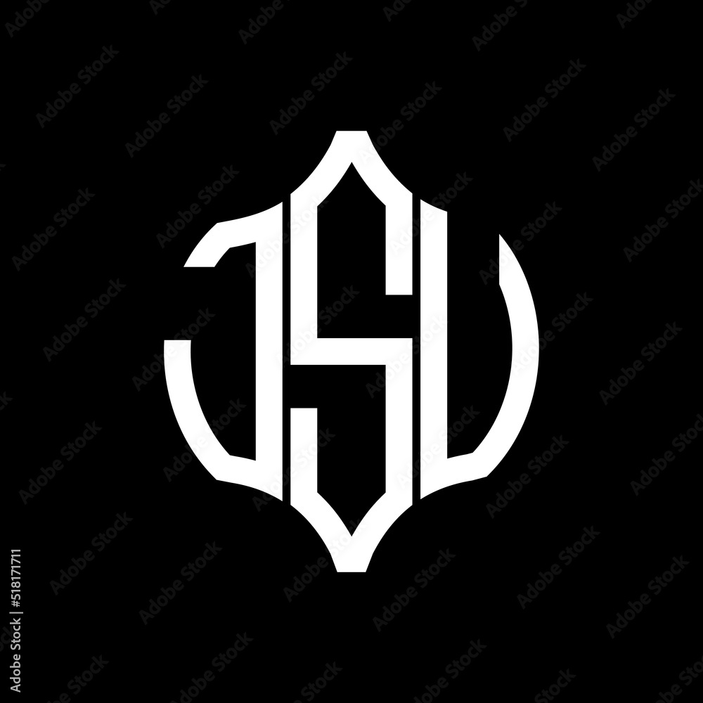 JSV letter logo. JSV best black background vector image. JSV Monogram ...