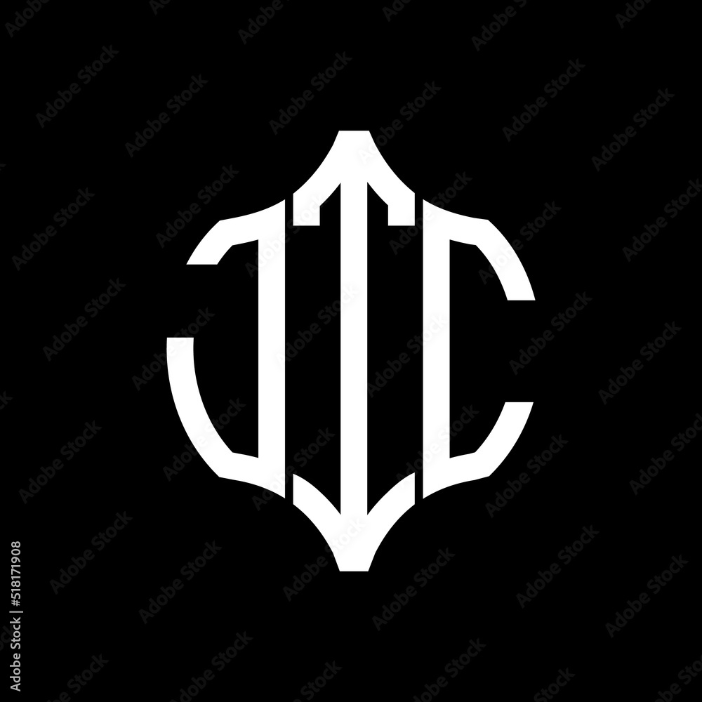 JTC letter logo. JTC best black background vector image. JTC Monogram ...