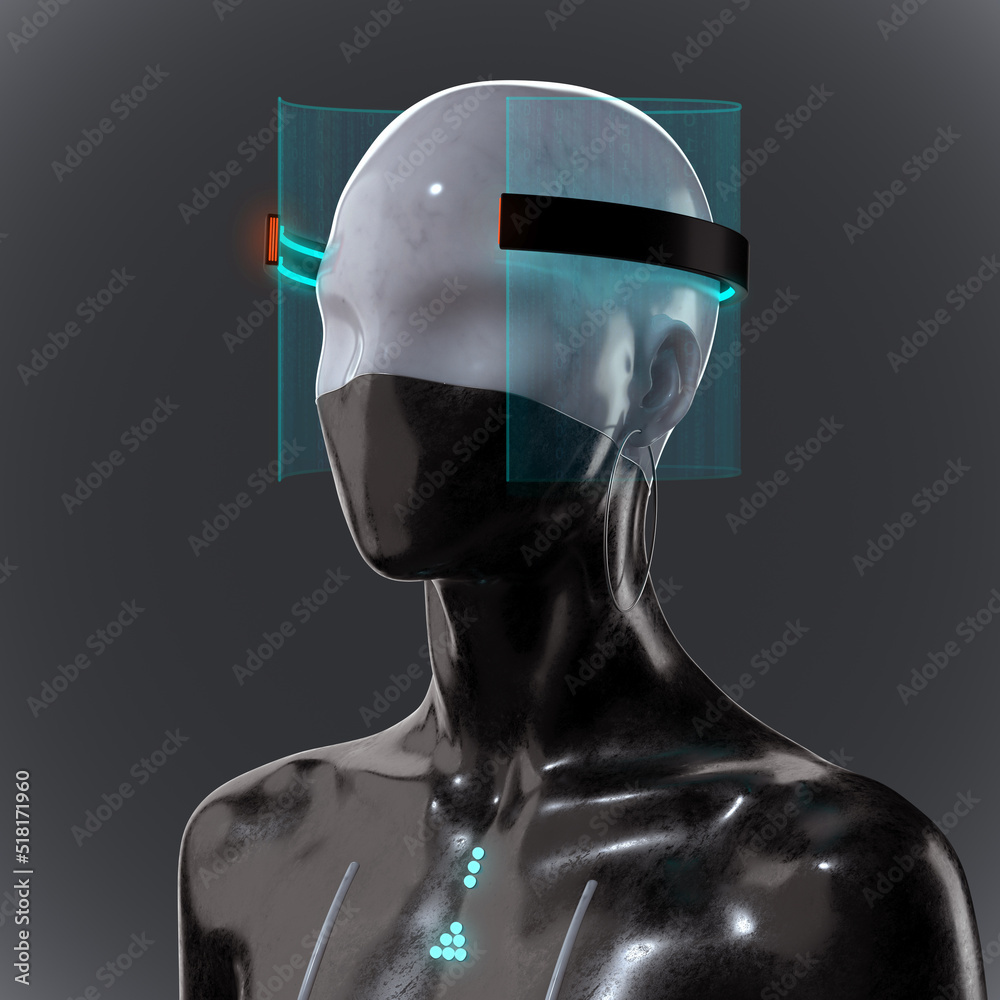 Abstract futuristic concept illustration from 3D rendering of a ...
