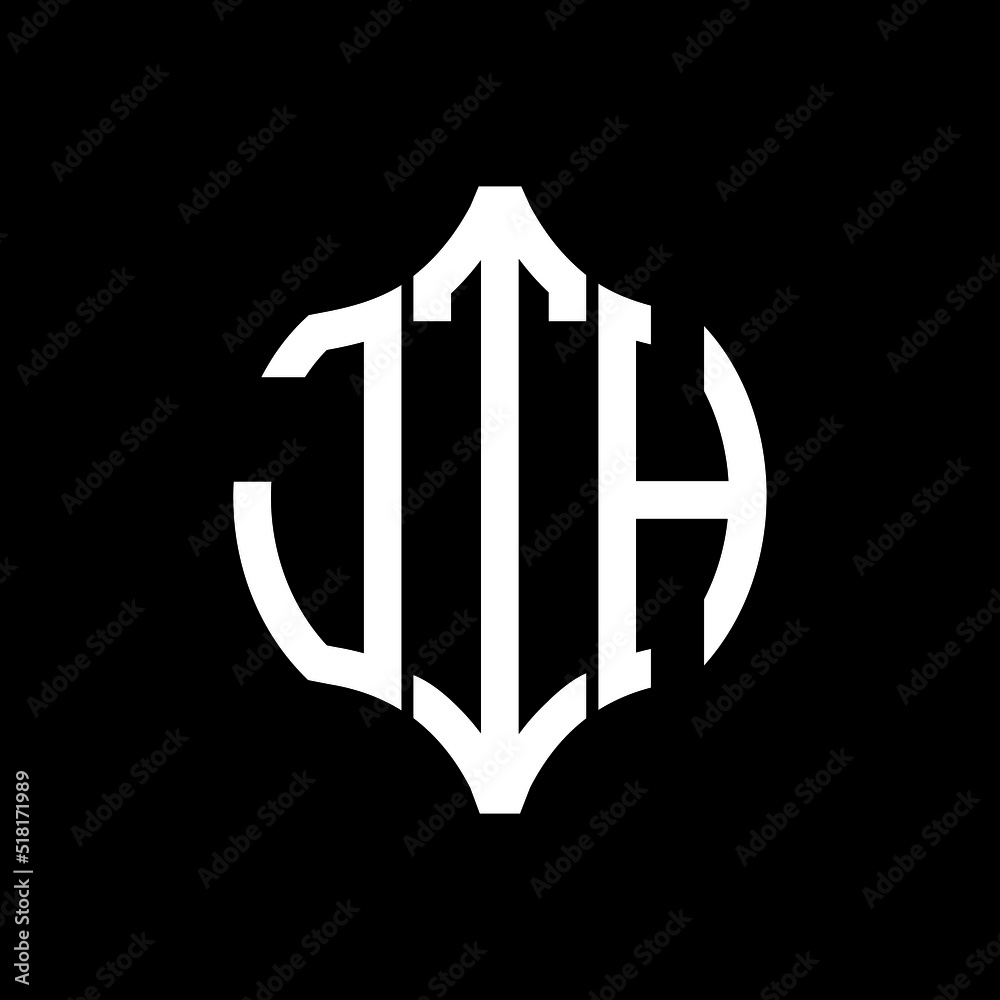 JTH letter logo. JTH best black background vector image. JTH Monogram logo design for ...