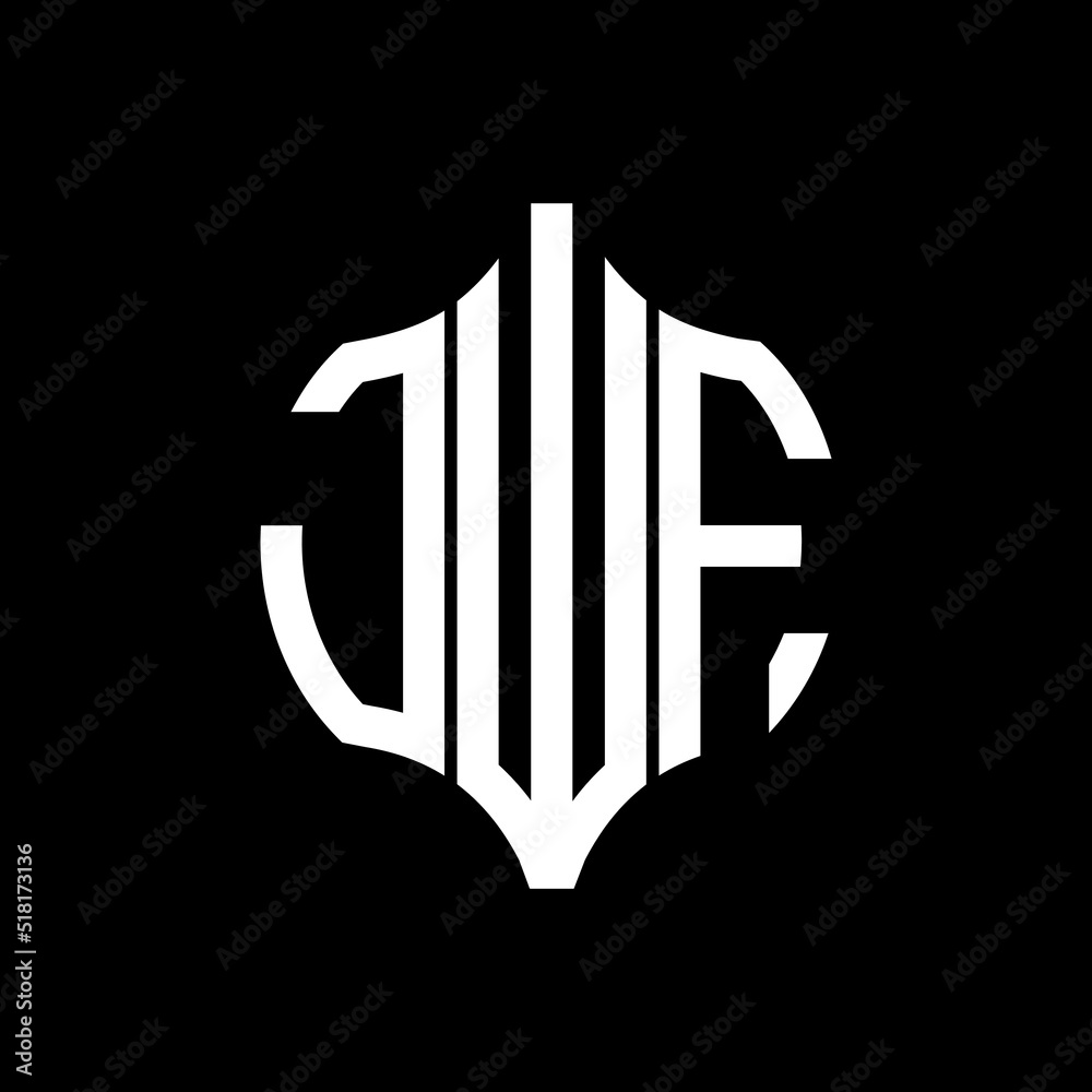 JWF letter logo. JWF best black background vector image. JWF Monogram ...