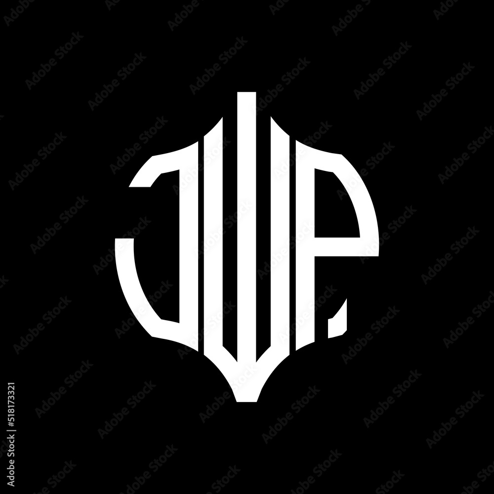 JWP letter logo. JWP best black background vector image. JWP Monogram ...
