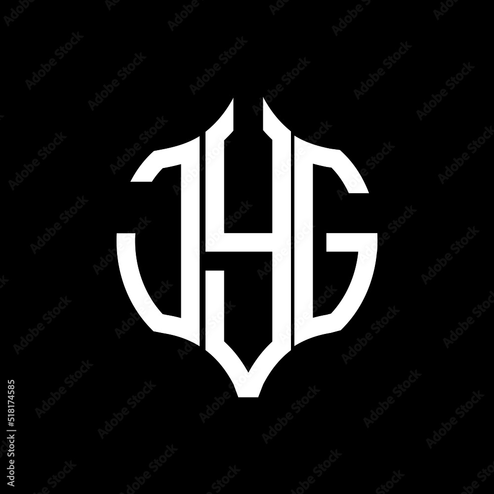 JYG letter logo. JYG best black background vector image. JYG Monogram ...