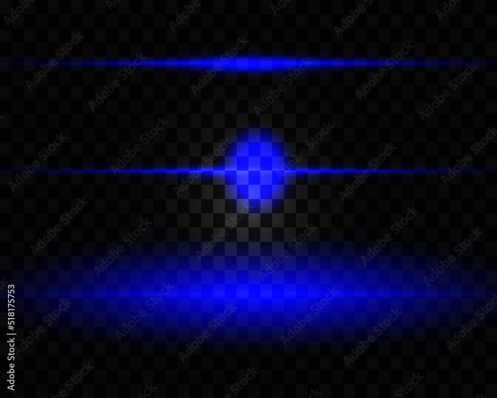 Set of neon blue lines and flashes on a transparent background. Vector ...