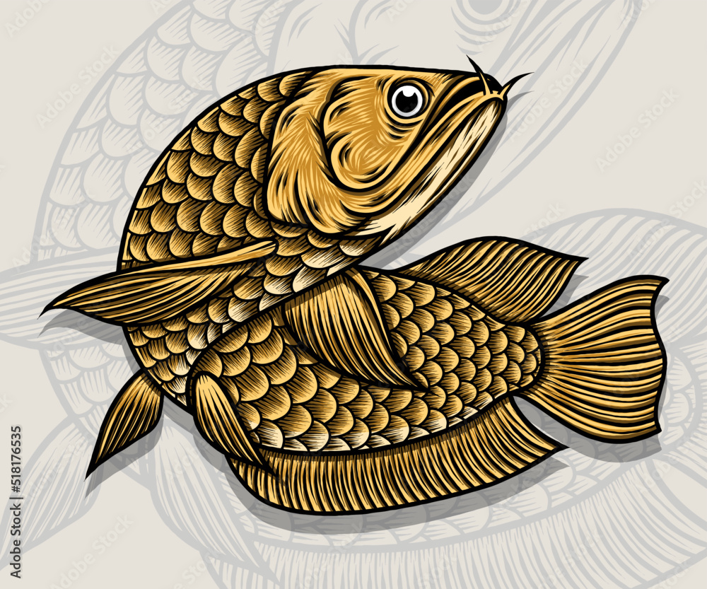 Arowana Fish Vector Illustration Stock Vector | Adobe Stock