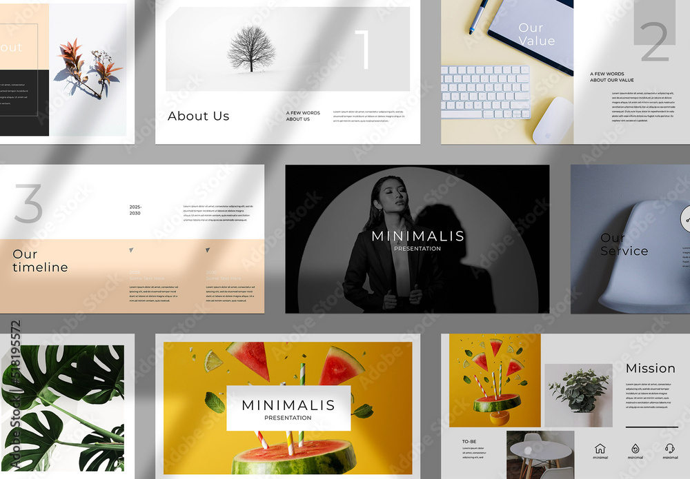 Minimalist Presentation Stock Template | Adobe Stock