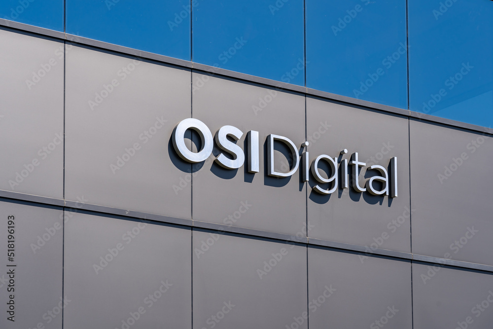 Irvine, California, CA, USA - July 10, 2022: Close up of OSI Digital ...