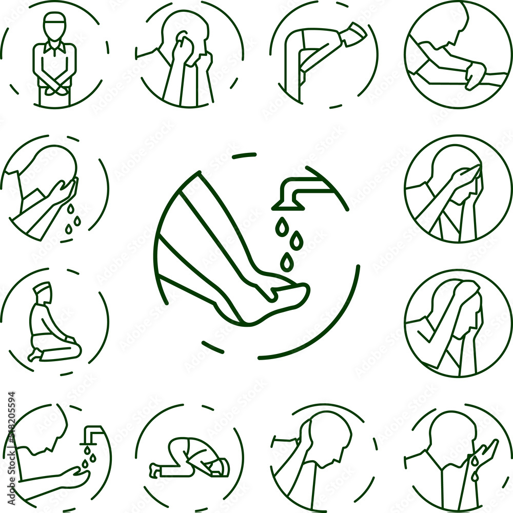 Muslim man prayer salah icon in a collection with other items Stock ...