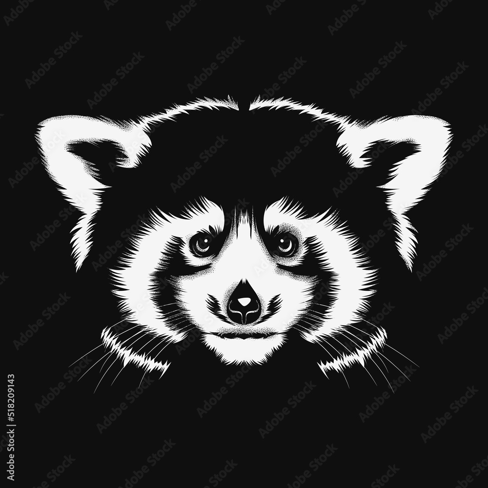 Portrait of Red Panda. Hand-drawn illustration. Vector Stock Vector ...