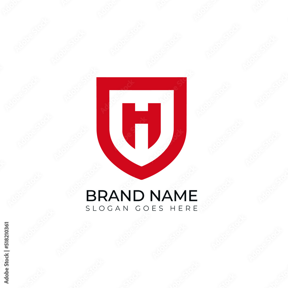 Shield Shaped Letter H Logo for the Security Industry Stock Vector ...