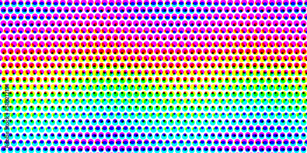 Seamless CMYK halftone abstract gradient background pattern. Tileable ...
