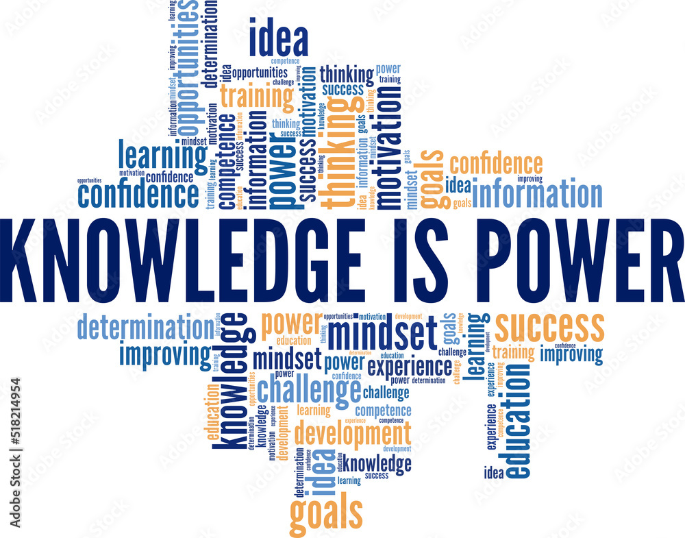 Knowledge is Power word cloud conceptual design isolated on white ...