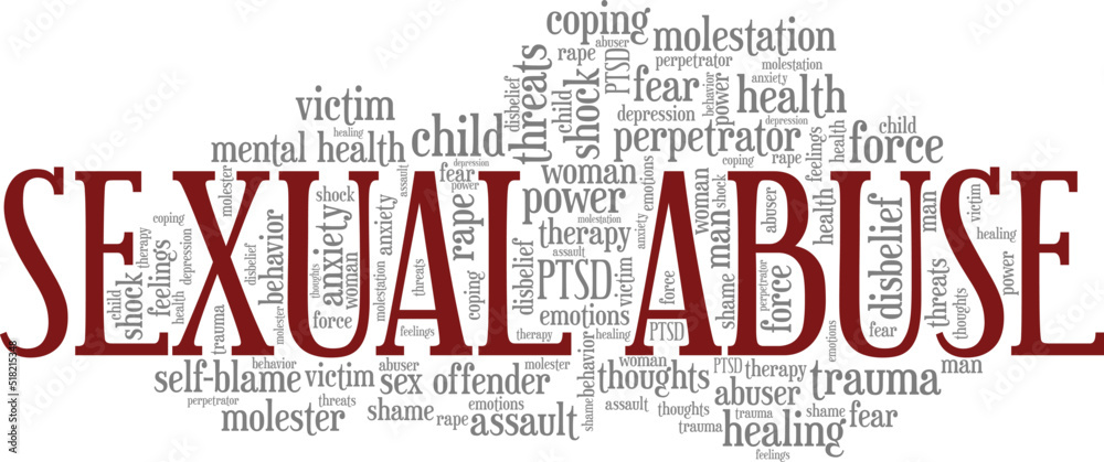 Sexual Abuse word cloud conceptual design isolated on white background ...