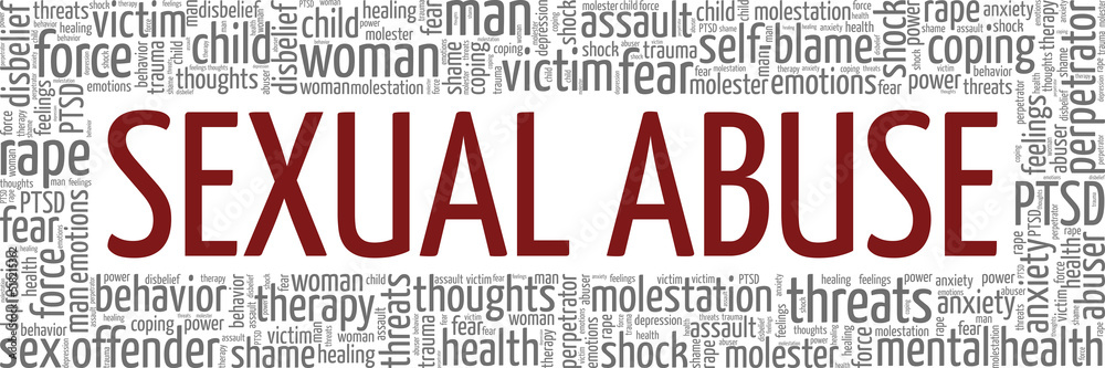 Sexual Abuse word cloud conceptual design isolated on white background ...